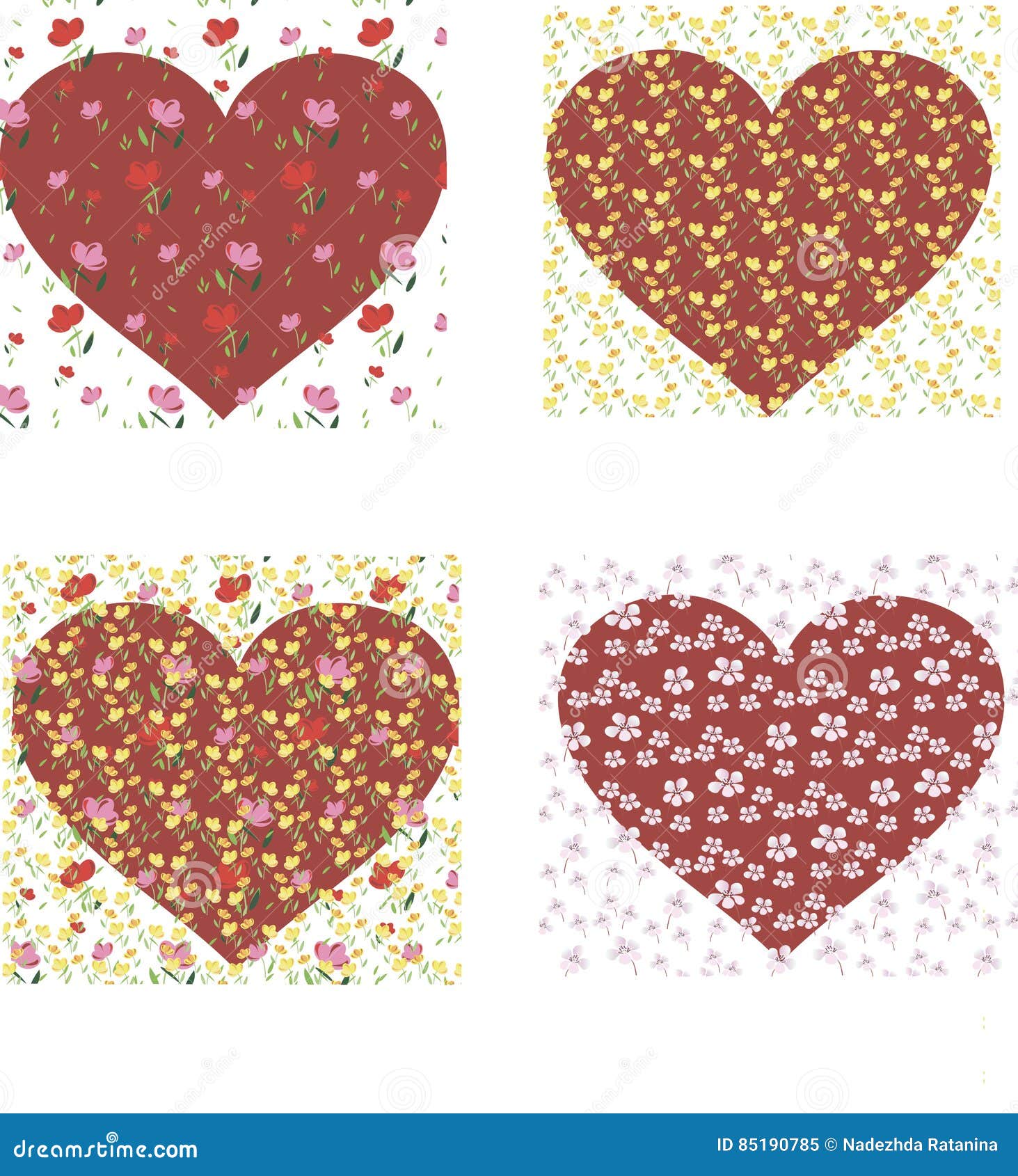 Spring Wallpaper with Hearts. Background. Stock Vector - Illustration ...