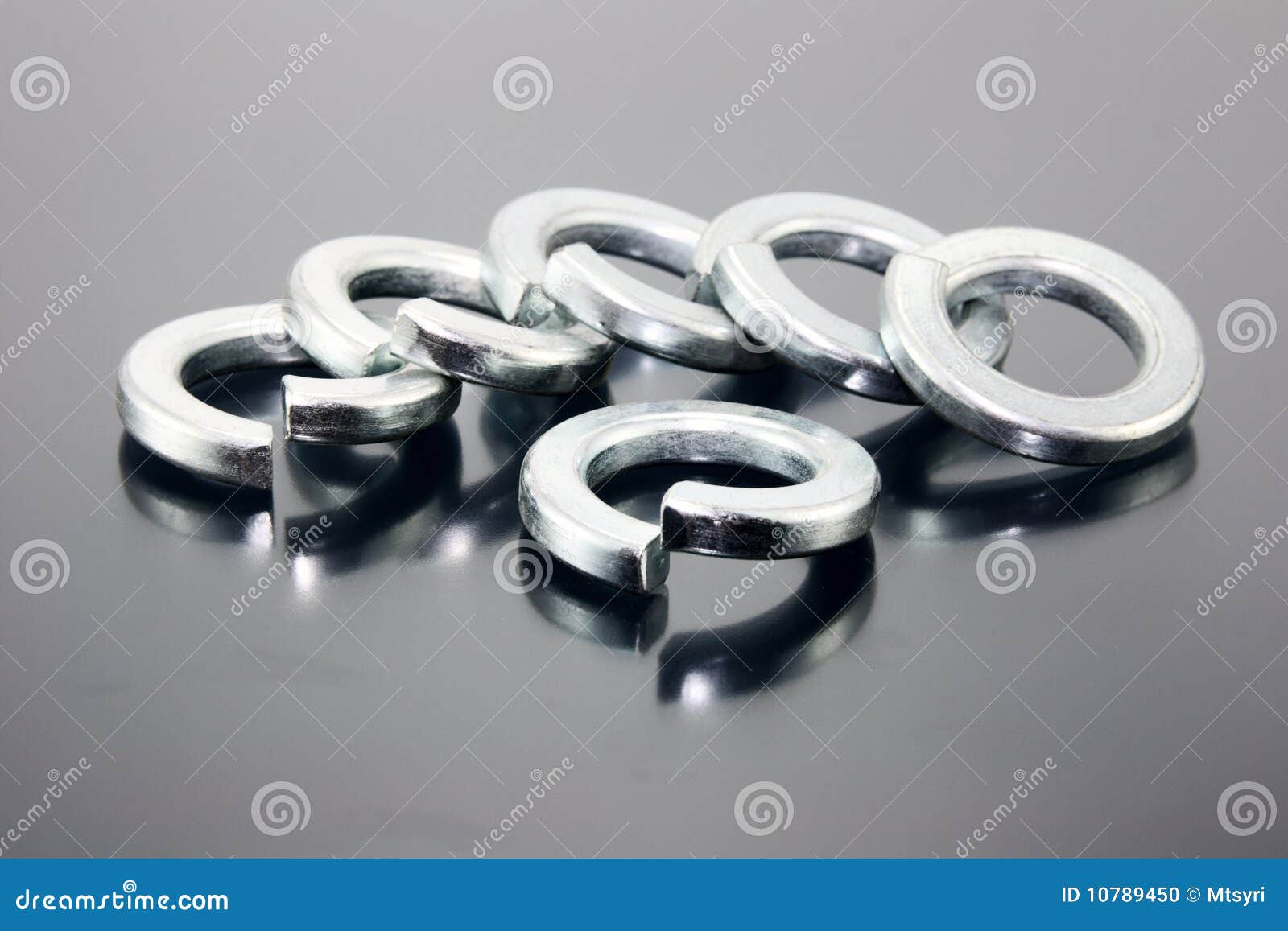 Spring washers stock photo. Image of element, metal, shot - 10789450
