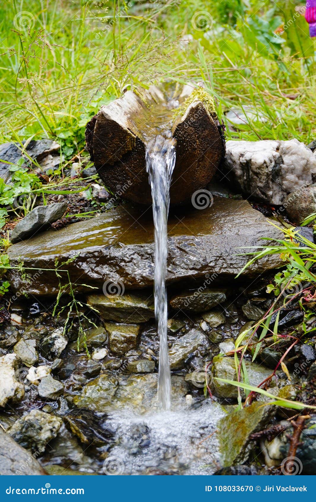 Spring of Water in the Forest Stock Photo - Image of stone, mountain ...