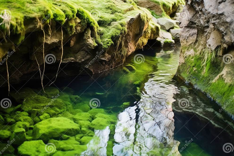 Spring Water Flowing from an Underground Hot Source Stock Image - Image ...