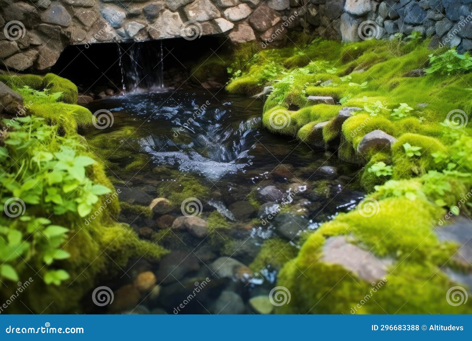 Spring Water Flowing from an Underground Hot Source Stock Photo - Image ...