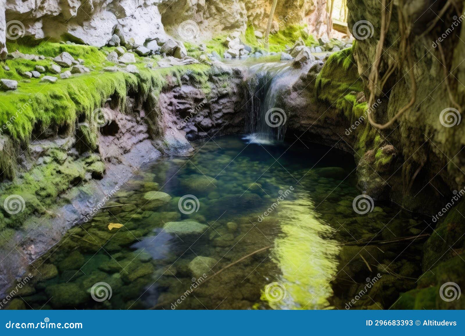 Spring Water Flowing from an Underground Hot Source Stock Image - Image ...