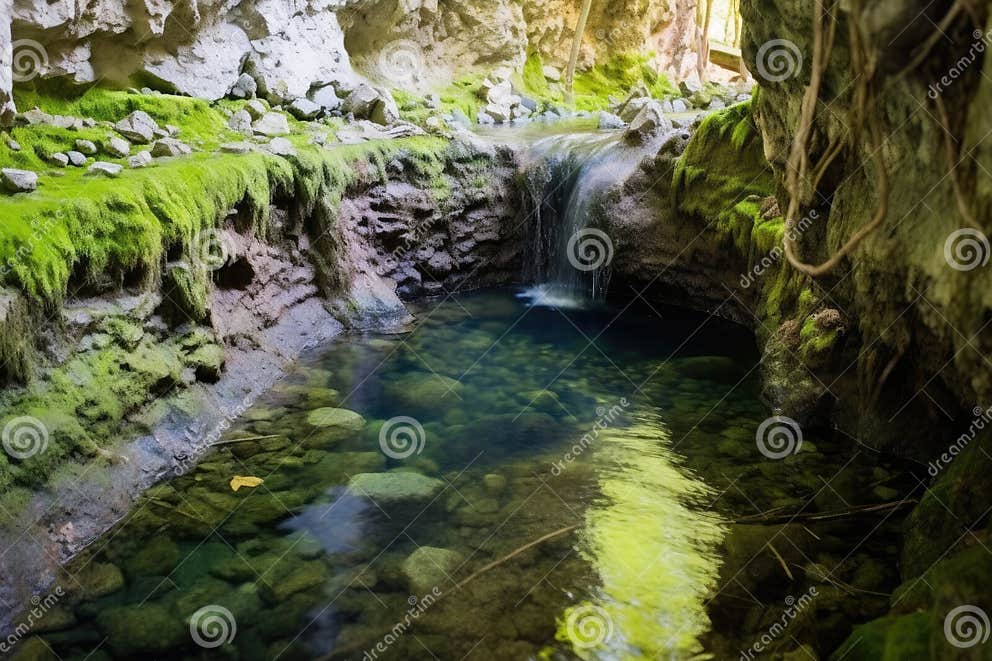 Spring Water Flowing from an Underground Hot Source Stock Image - Image ...