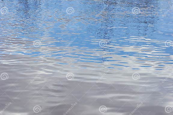 Spring Water Texture Reflection of Clouds and Trees Stock Image - Image ...