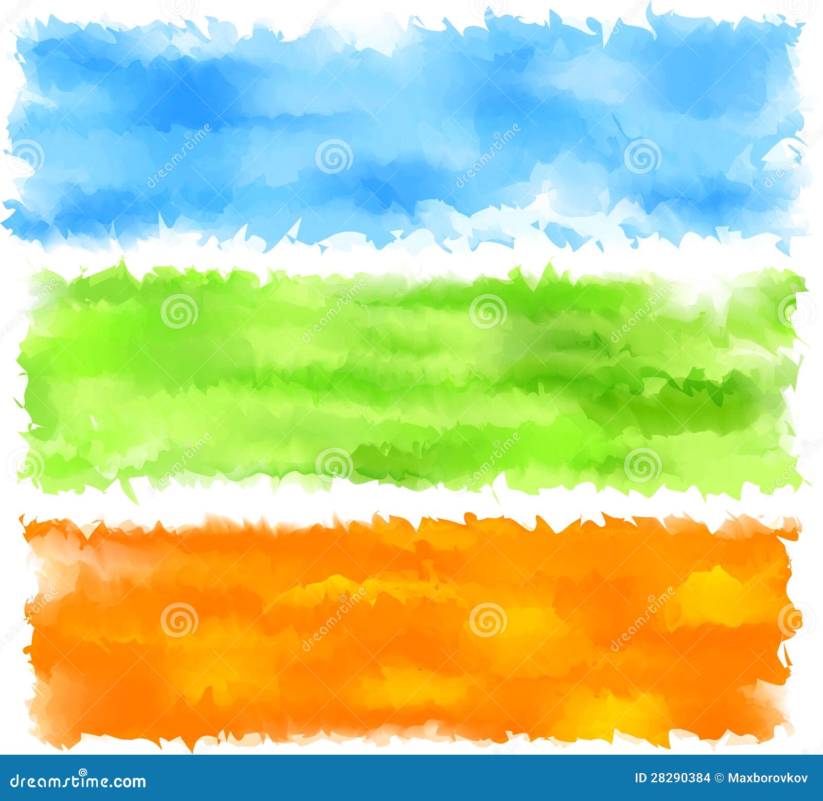 Spring Watercolor Abstract Banners. Stock Vector - Illustration of ...