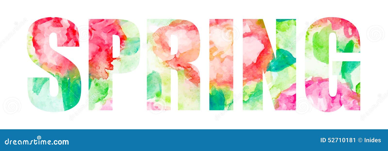 Spring Watercolor Pattern Lettering Stock Vector - Illustration of ...