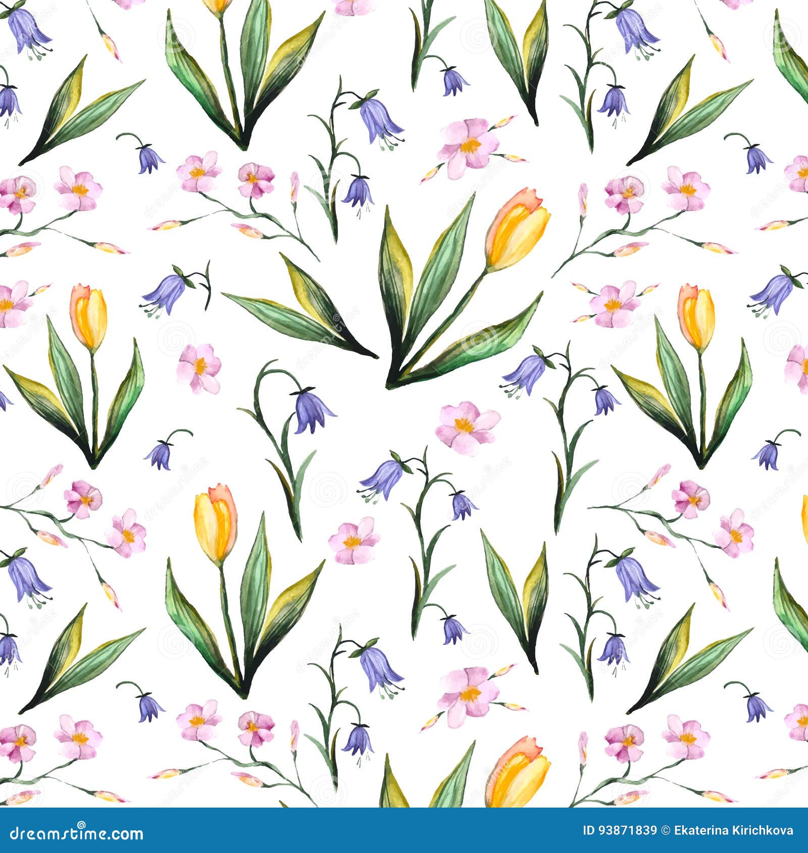 Spring Watercolor Seamless Texture Stock Illustration - Illustration of ...