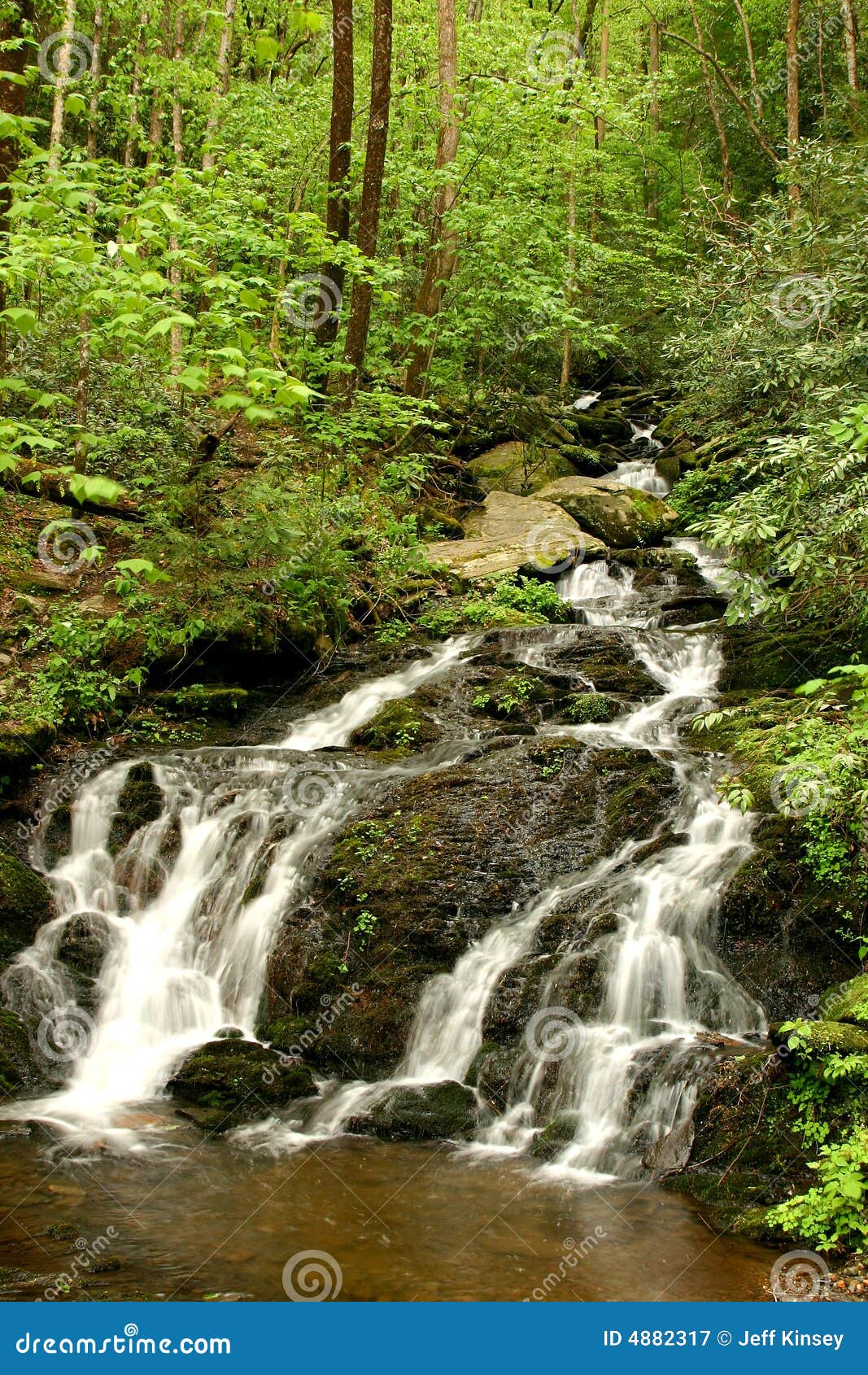 Spring Waterfall stock image. Image of stream, travel - 4882317