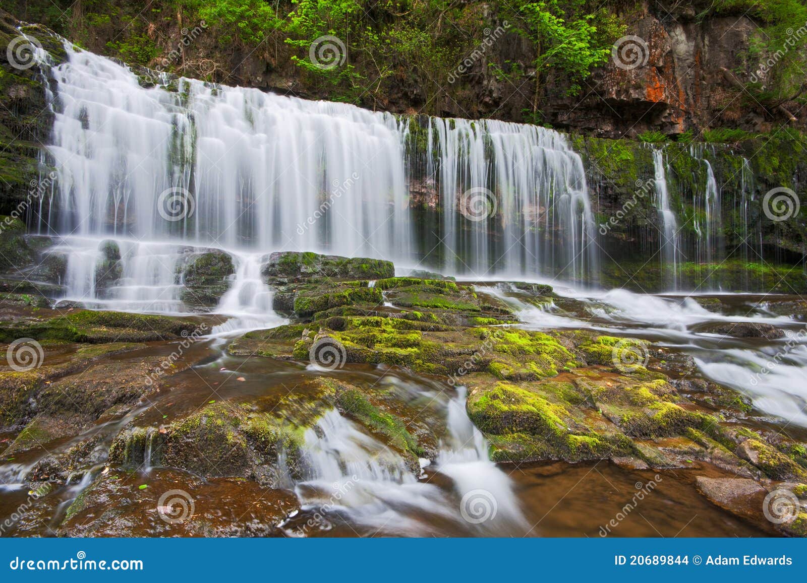Spring Waterfall in the Brecon Beacons Stock Photo - Image of river ...