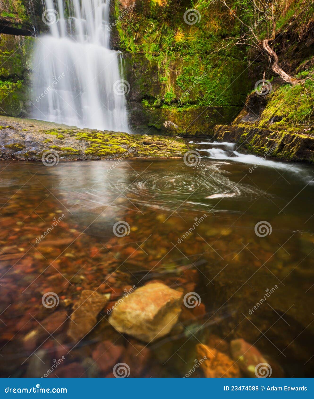 Spring Waterfall in Brecon Beacons, Wales Stock Photo - Image of nature ...