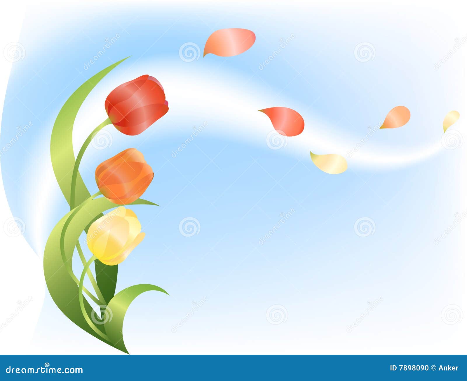 Spring, wind, tulips stock vector. Illustration of gardening - 7898090