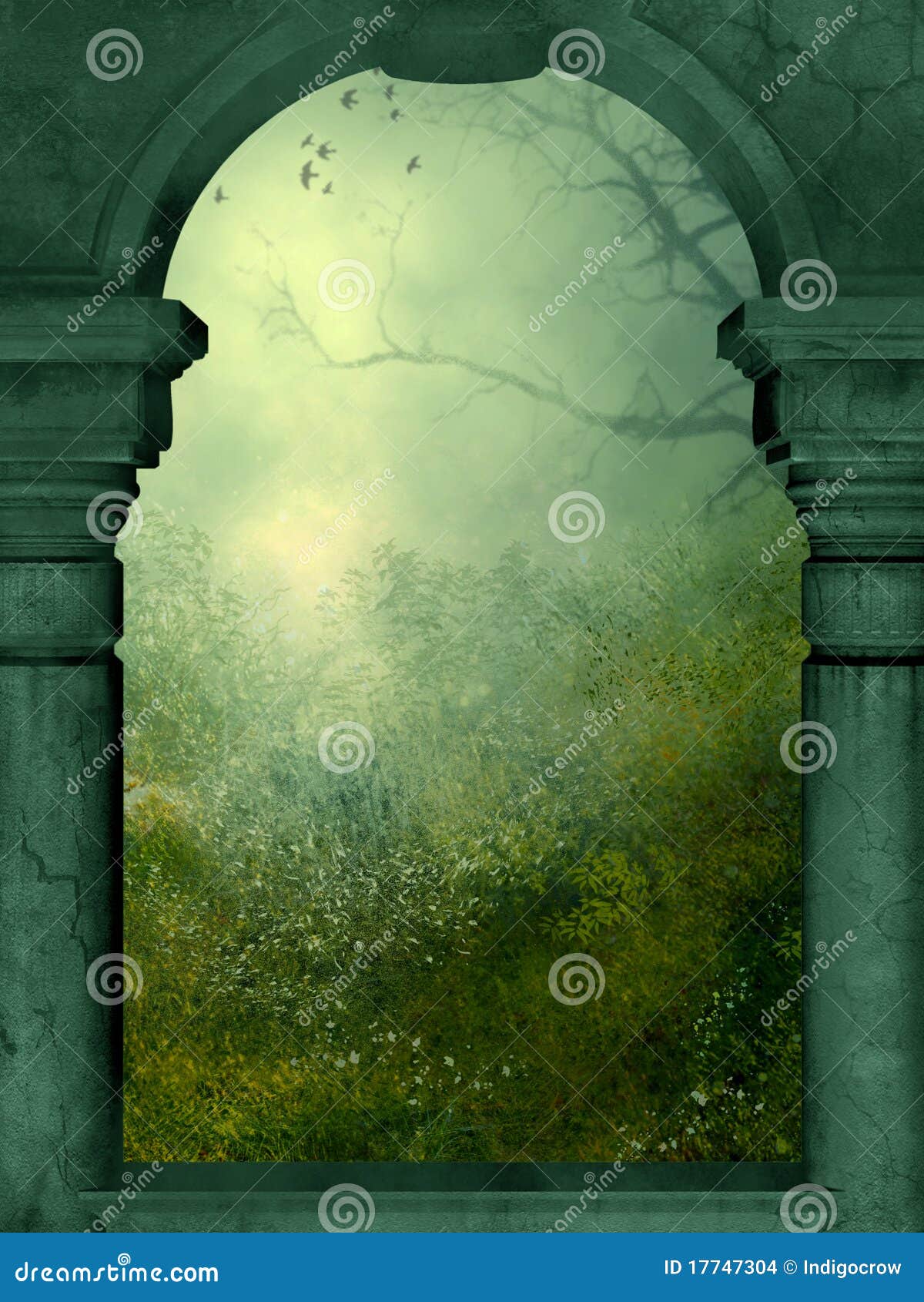 Spring Window stock illustration. Illustration of twigs - 17747304