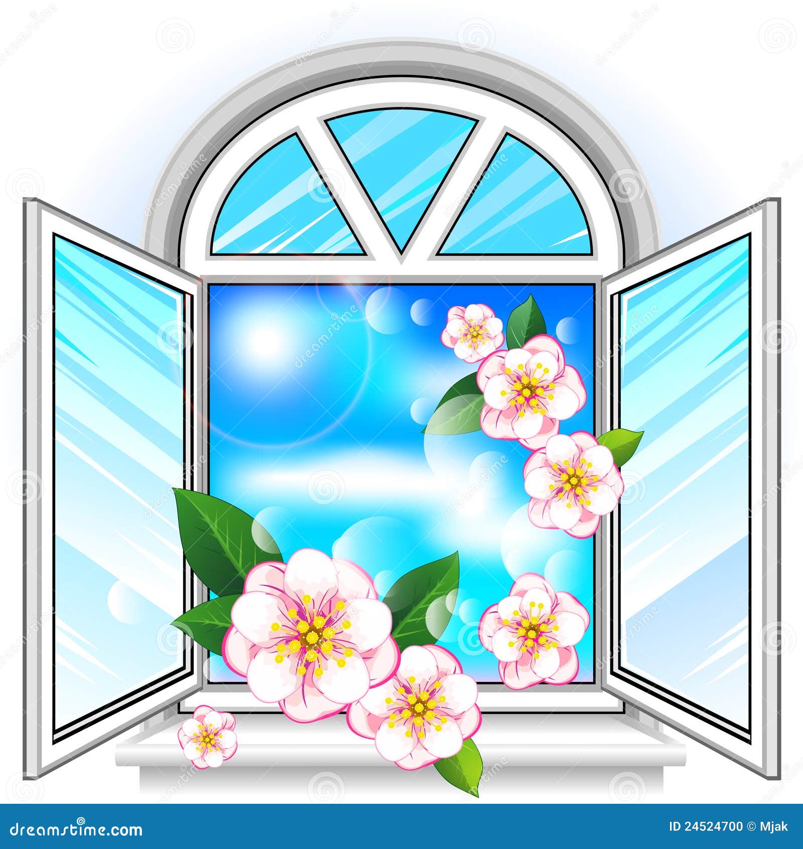 Spring window stock vector. Illustration of construction - 24524700