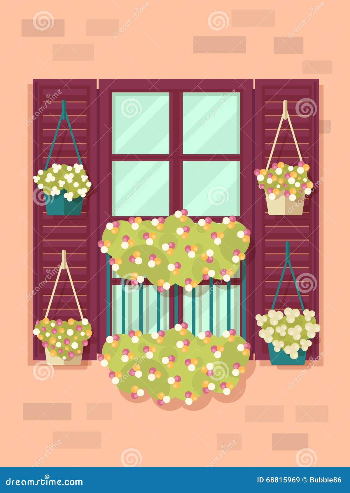 Spring Window stock illustration. Illustration of decoration - 68815969