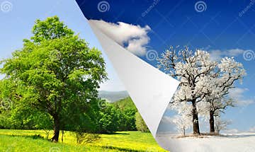 Spring and Winter Landscape Stock Photo - Image of scenics, spring ...
