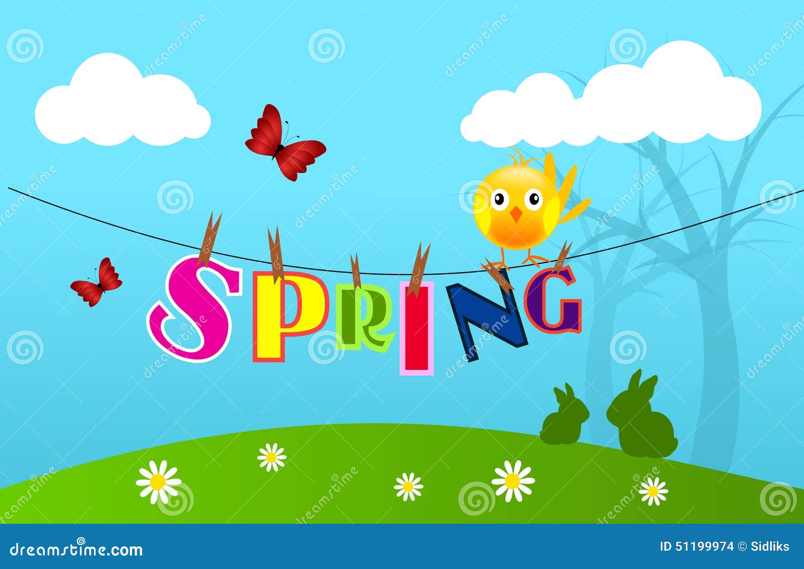 Spring on wire stock illustration. Illustration of crazy - 51199974