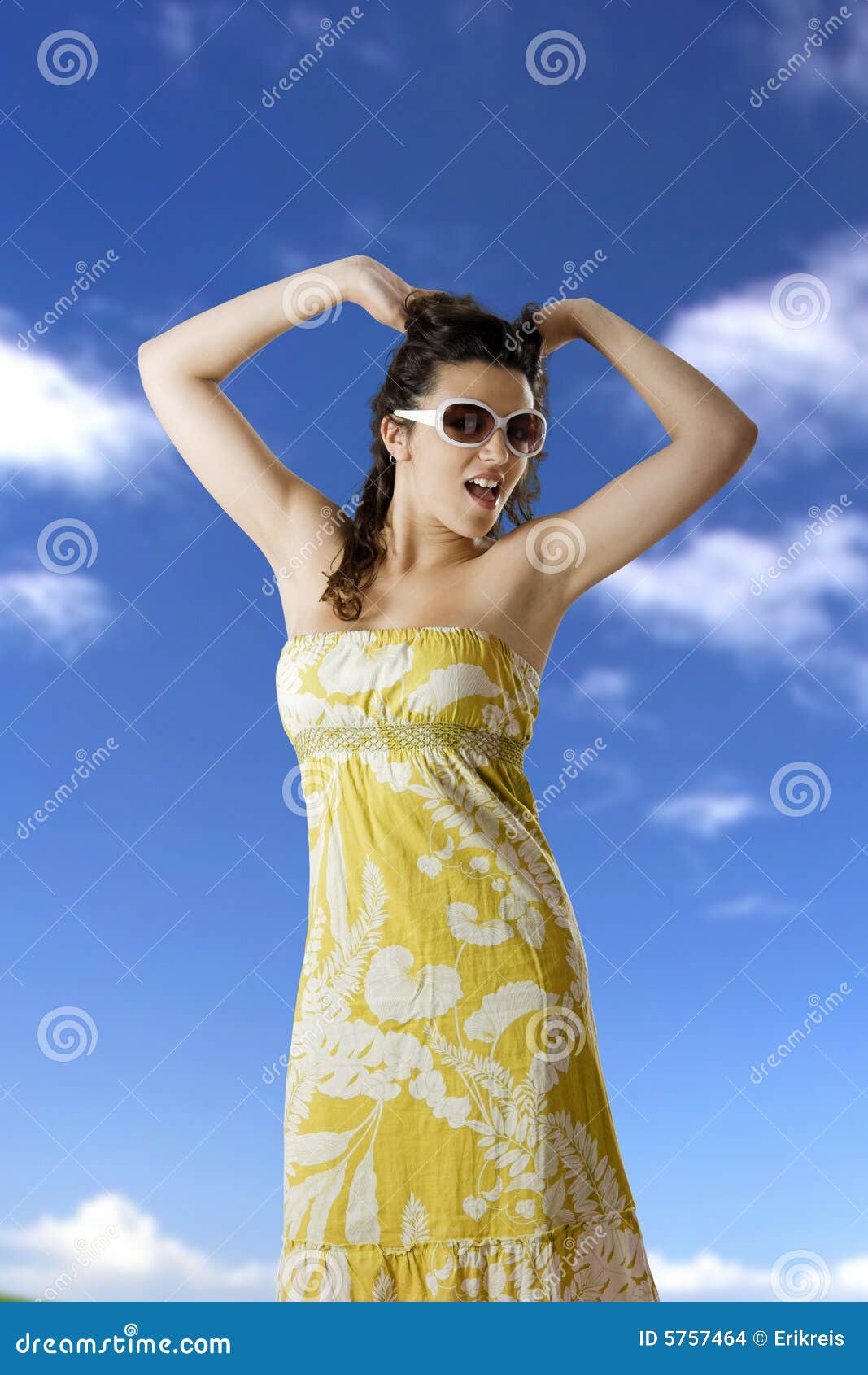 Spring woman stock photo. Image of relax, happy, dress - 5757464