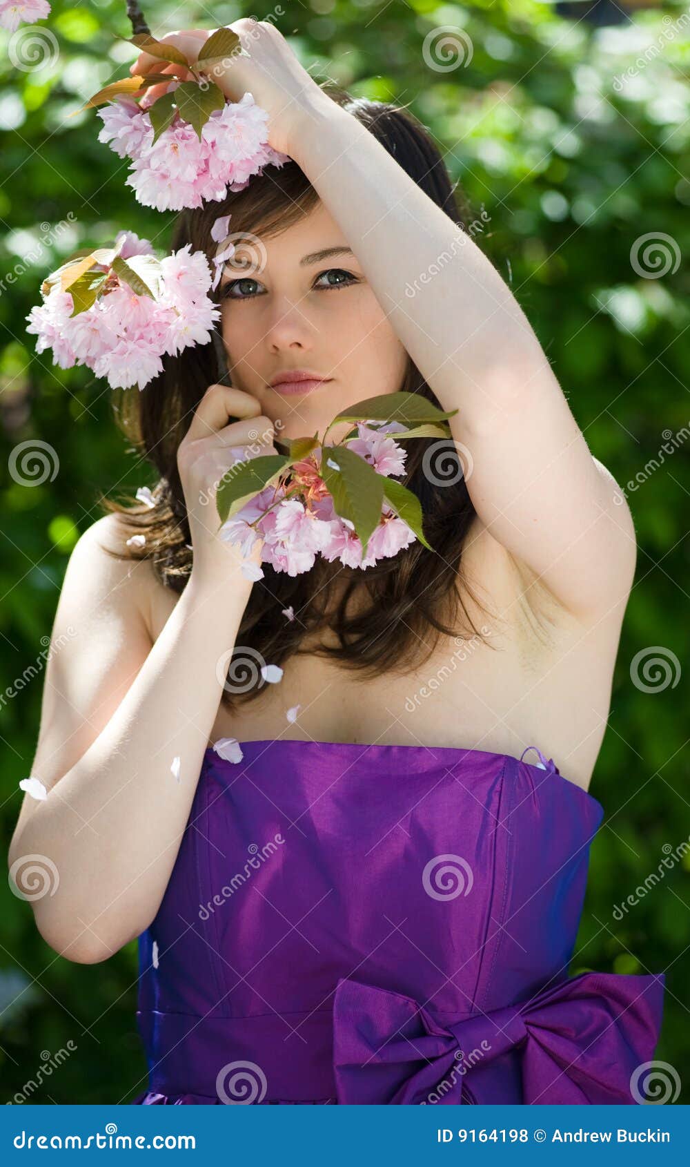 Spring woman stock photo. Image of cherry, bright, fashion - 9164198