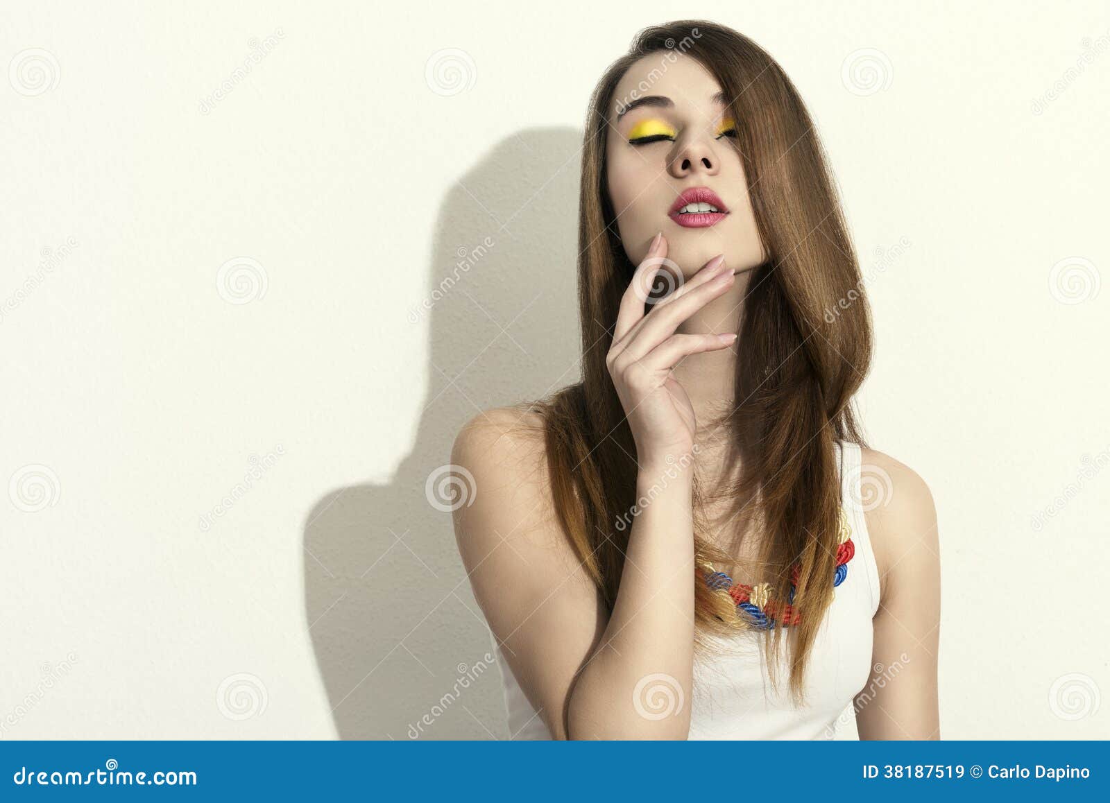 Spring Woman with Calm Expression Stock Image - Image of alluring ...