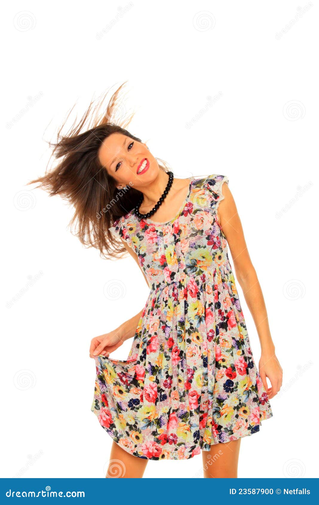 Spring Woman Isolated on White Stock Photo - Image of glamour, female ...