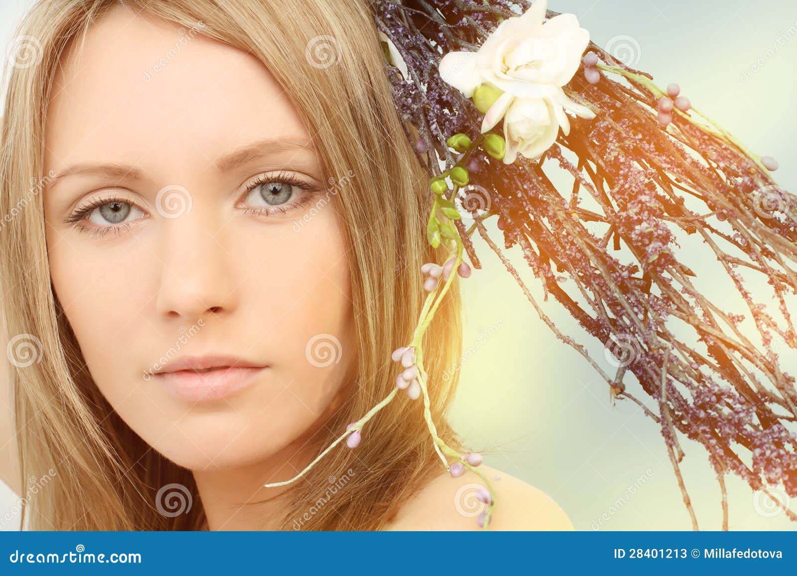 Spring woman, portrait stock image. Image of looking - 28401213