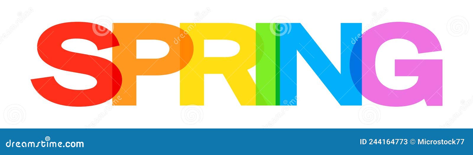 Spring Word Banner Multicolor, Vector Illustration Stock Vector ...