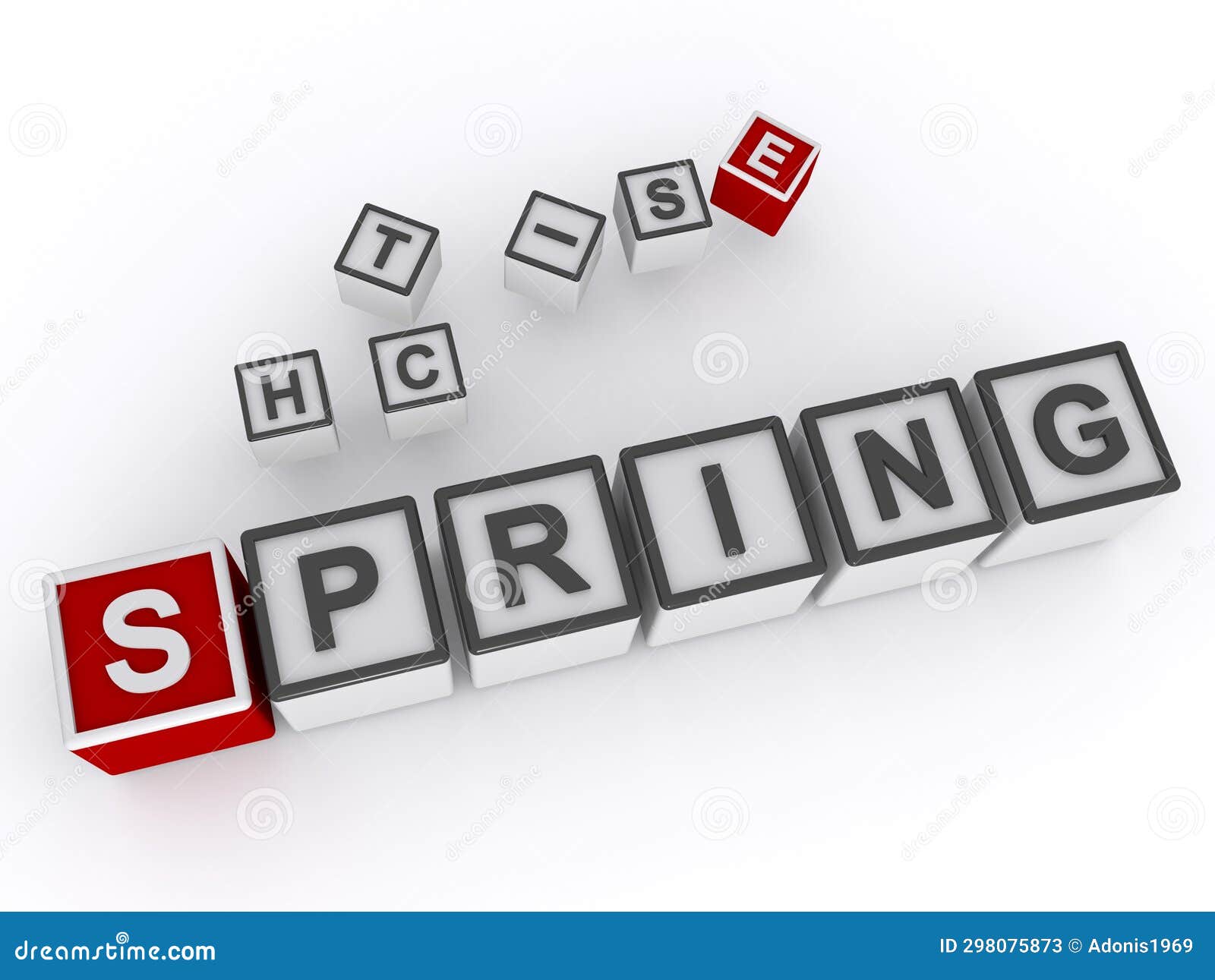 Spring word block on white stock image. Image of life - 298075873
