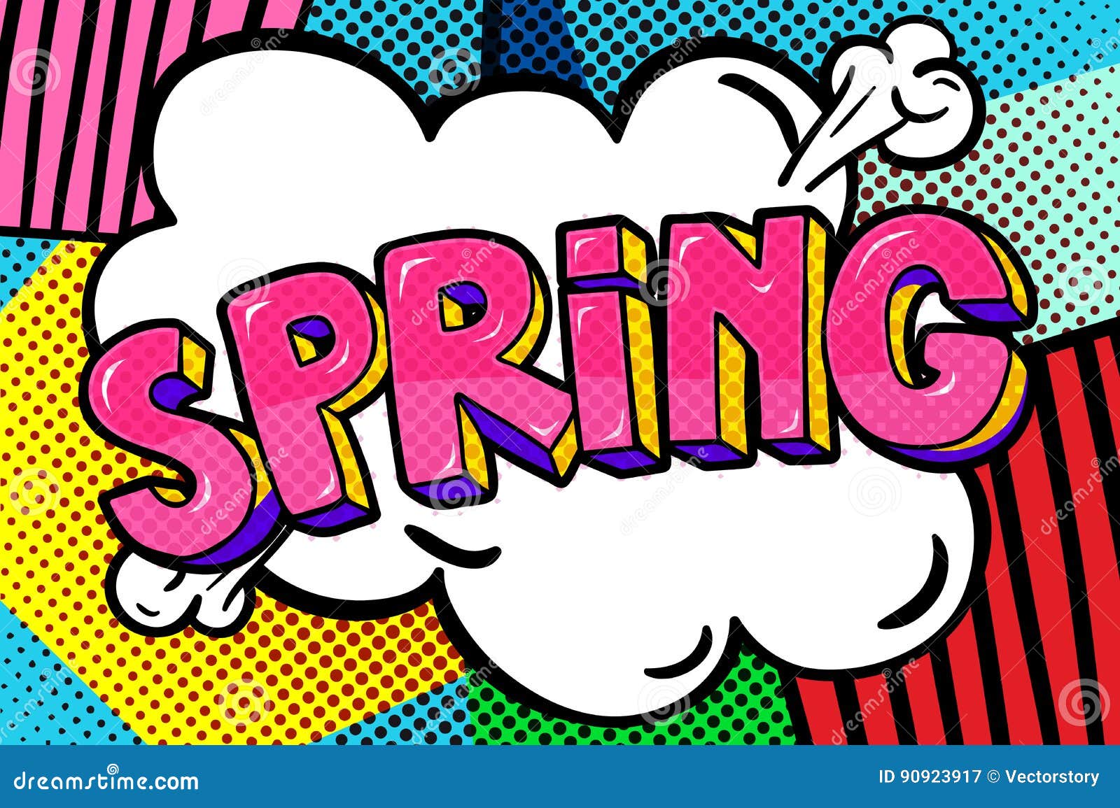 Spring word bubble. stock vector. Illustration of thinking - 90923917