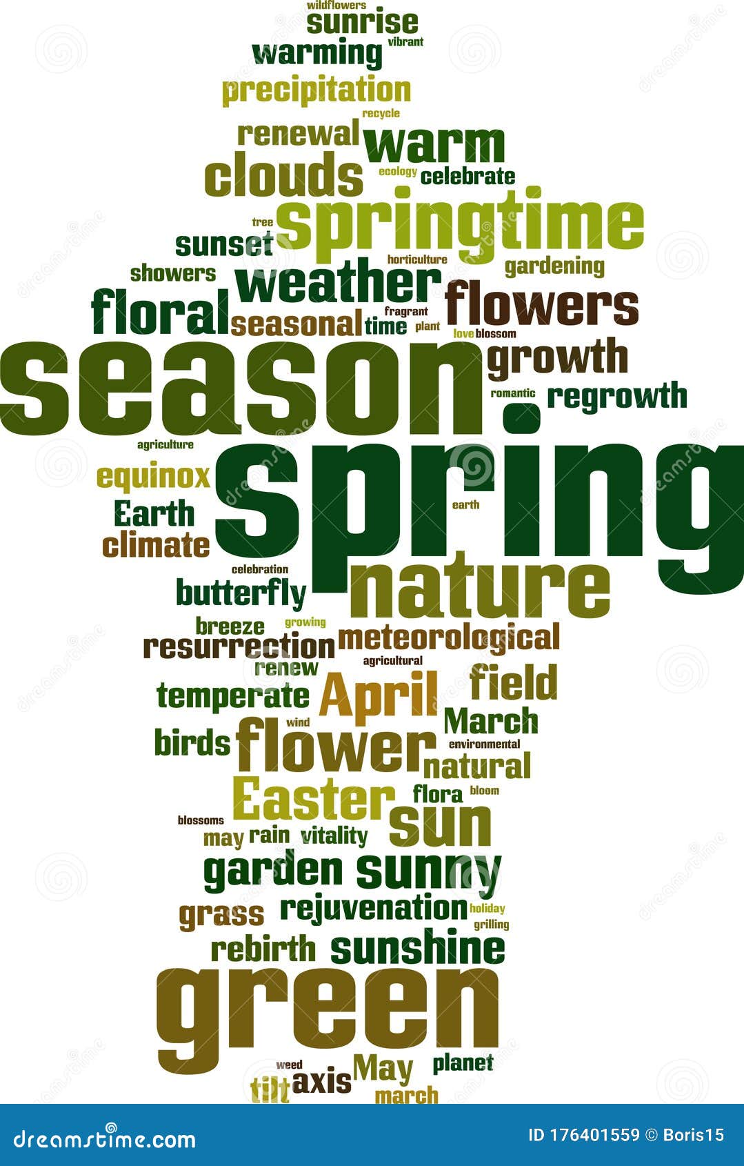 Spring word cloud stock vector. Illustration of rain - 176401559