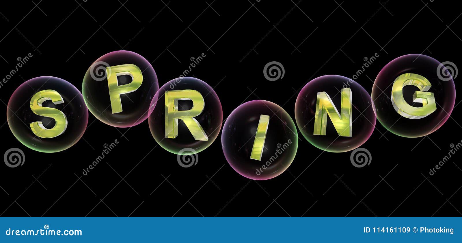 The spring word in bubble stock illustration. Illustration of concept ...