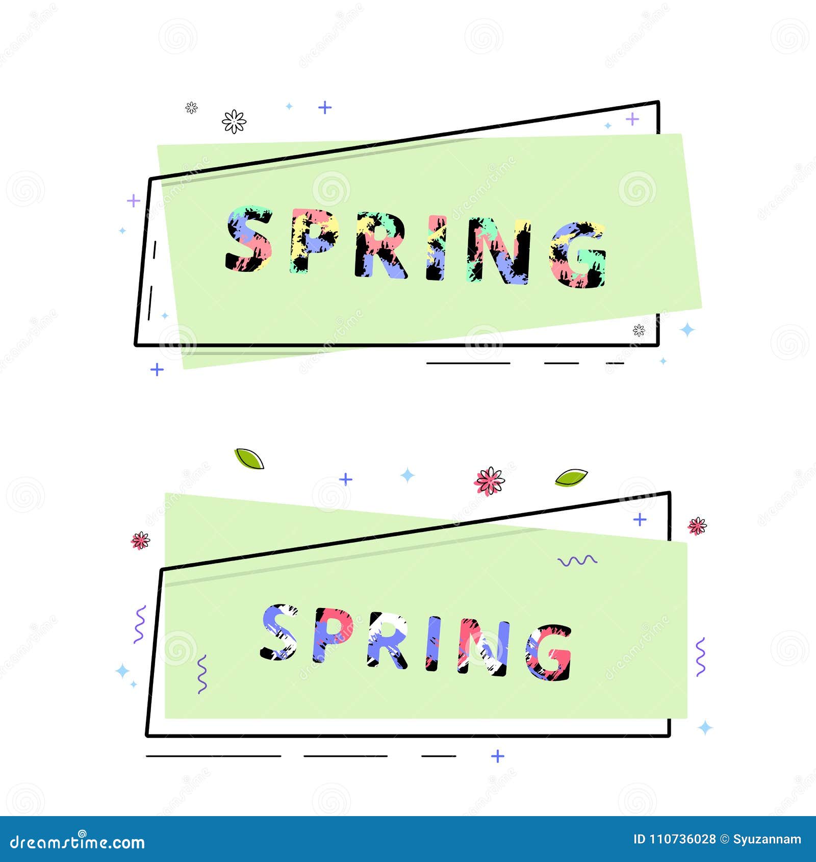 Spring Word. Vector Illustration. Stock Vector - Illustration of happy ...