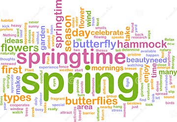 Spring wordcloud stock illustration. Illustration of seasonal - 9129373