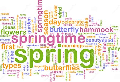 Spring wordcloud stock illustration. Illustration of seasonal - 9129373