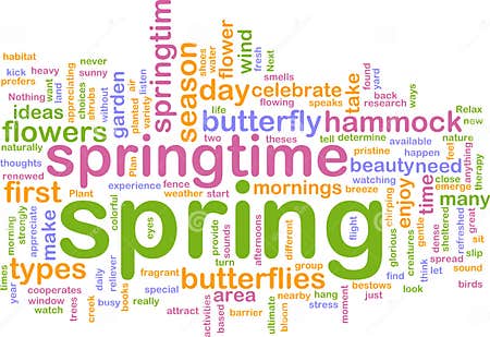 Spring wordcloud stock illustration. Illustration of seasonal - 9129373
