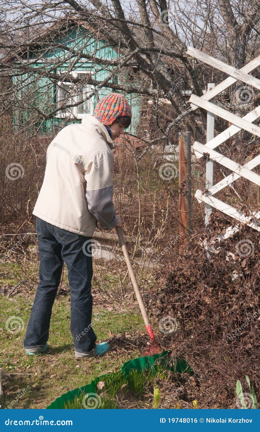 Spring works i stock photo. Image of garden, girl, labor - 19748016