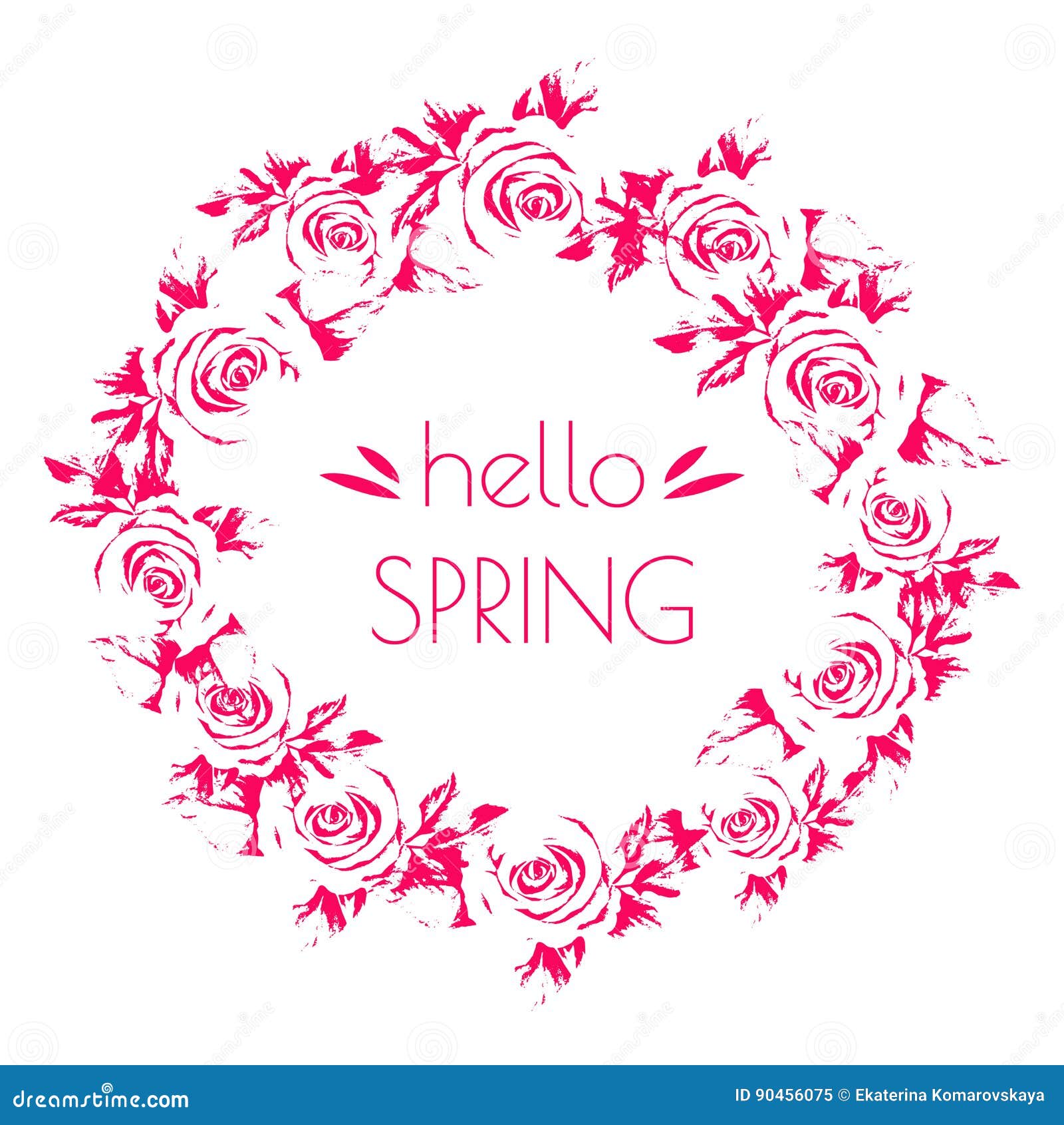 Spring wreath stock vector. Illustration of invitation - 90456075