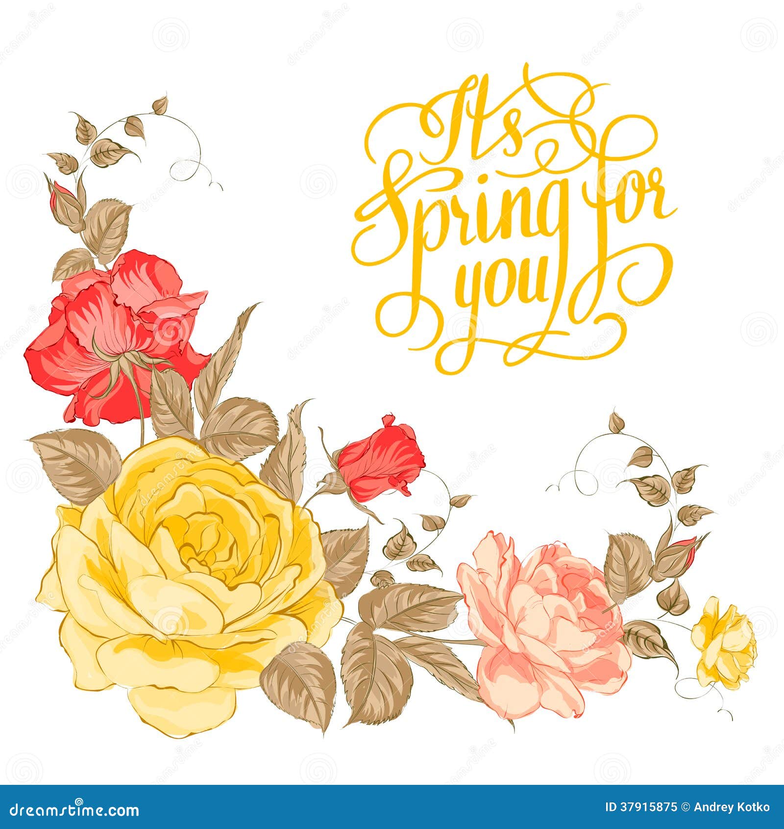 Spring for You. Calligraphic Text Stock Vector - Illustration of ...