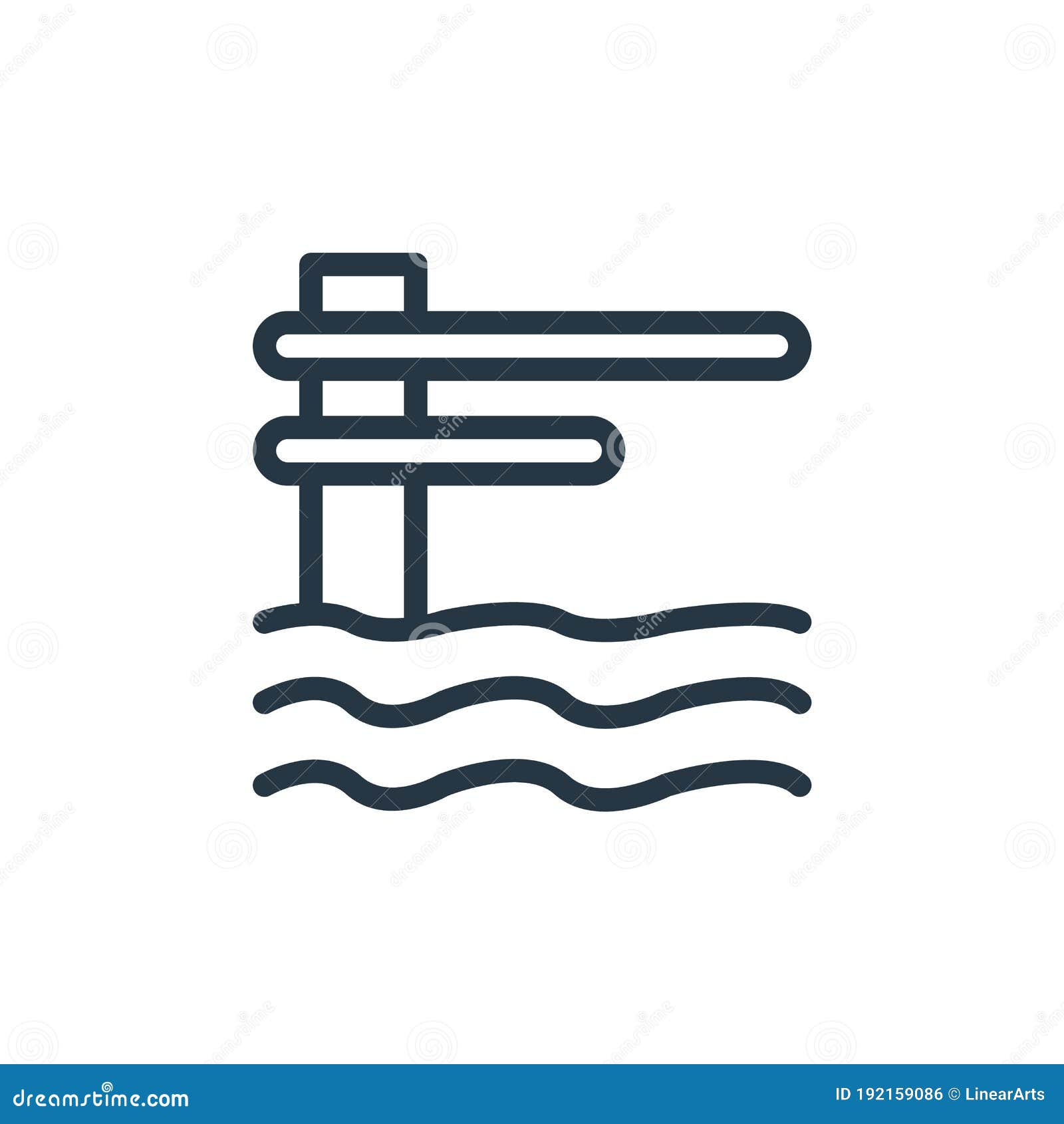 Springboard Icon Vector from Water Park Concept. Thin Line Illustration ...