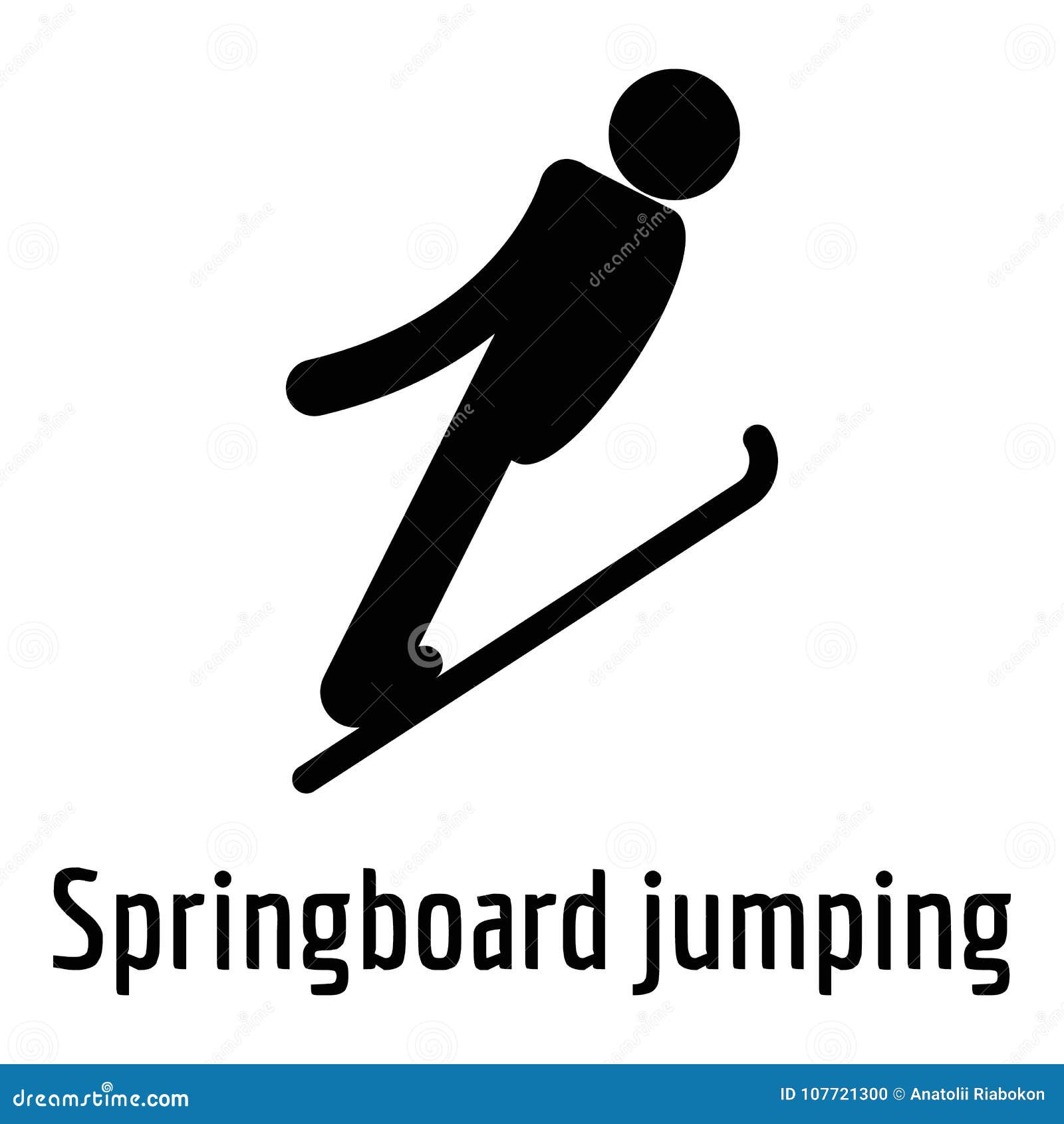 Springboard Jumping Icon, Simple Style. Stock Vector - Illustration of ...