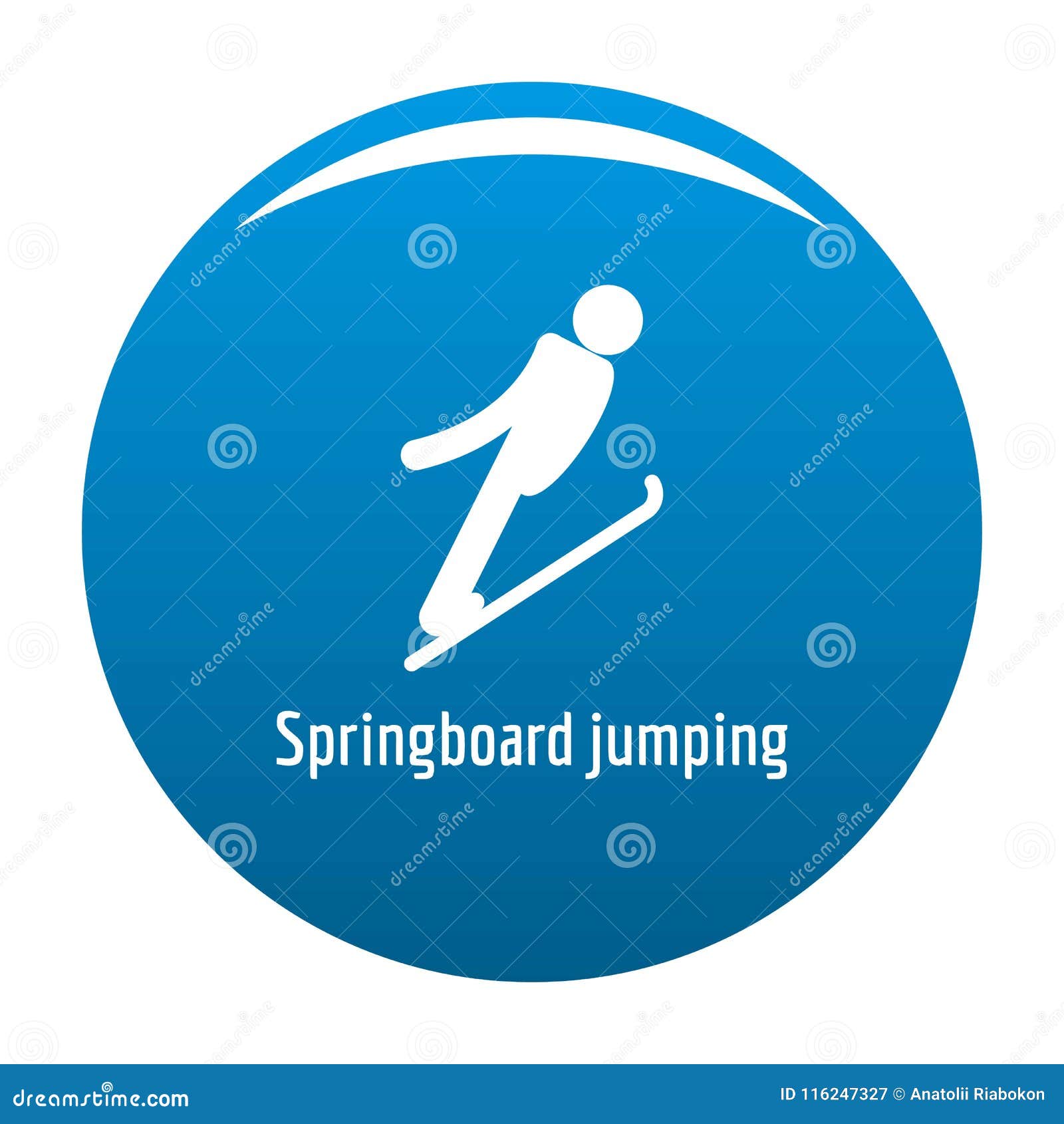 Springboard Jumping Icon Vector Blue Stock Vector - Illustration of ...