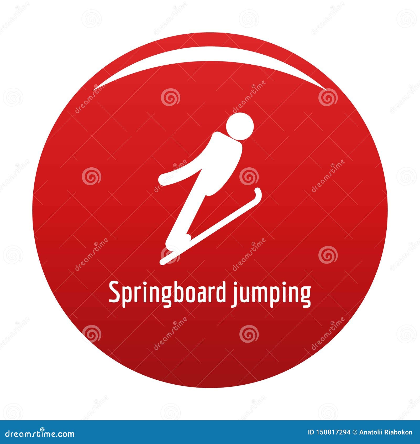 Springboard Jumping Icon Vector Red Stock Vector - Illustration of ...