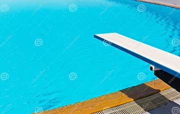 Springboard on Swimming Pool Stock Image - Image of danger, playing ...