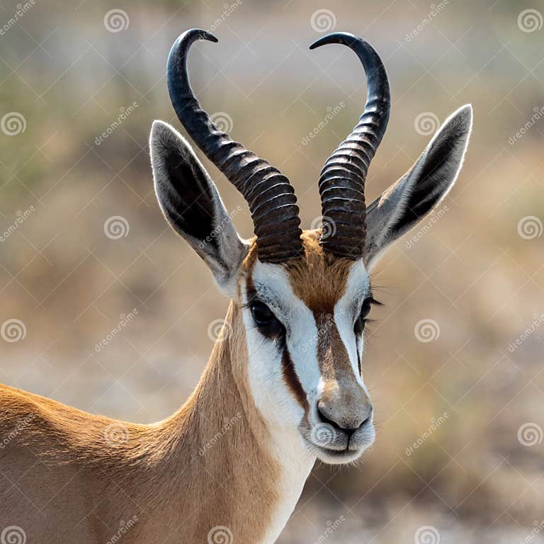 Closeup of a Beautiful Springbok Stock Photo - Image of life, outdoors ...