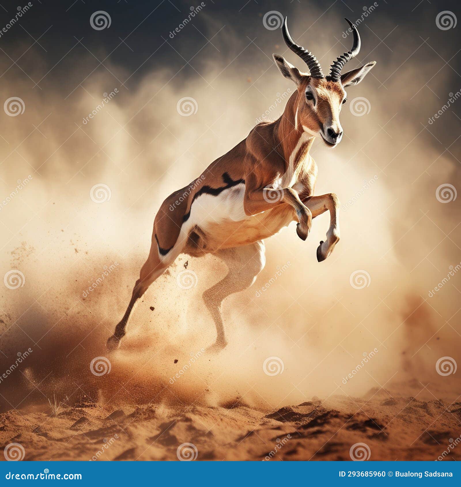 Ai Generated Illustration Wildlife Concept of Springbok Antelope ...