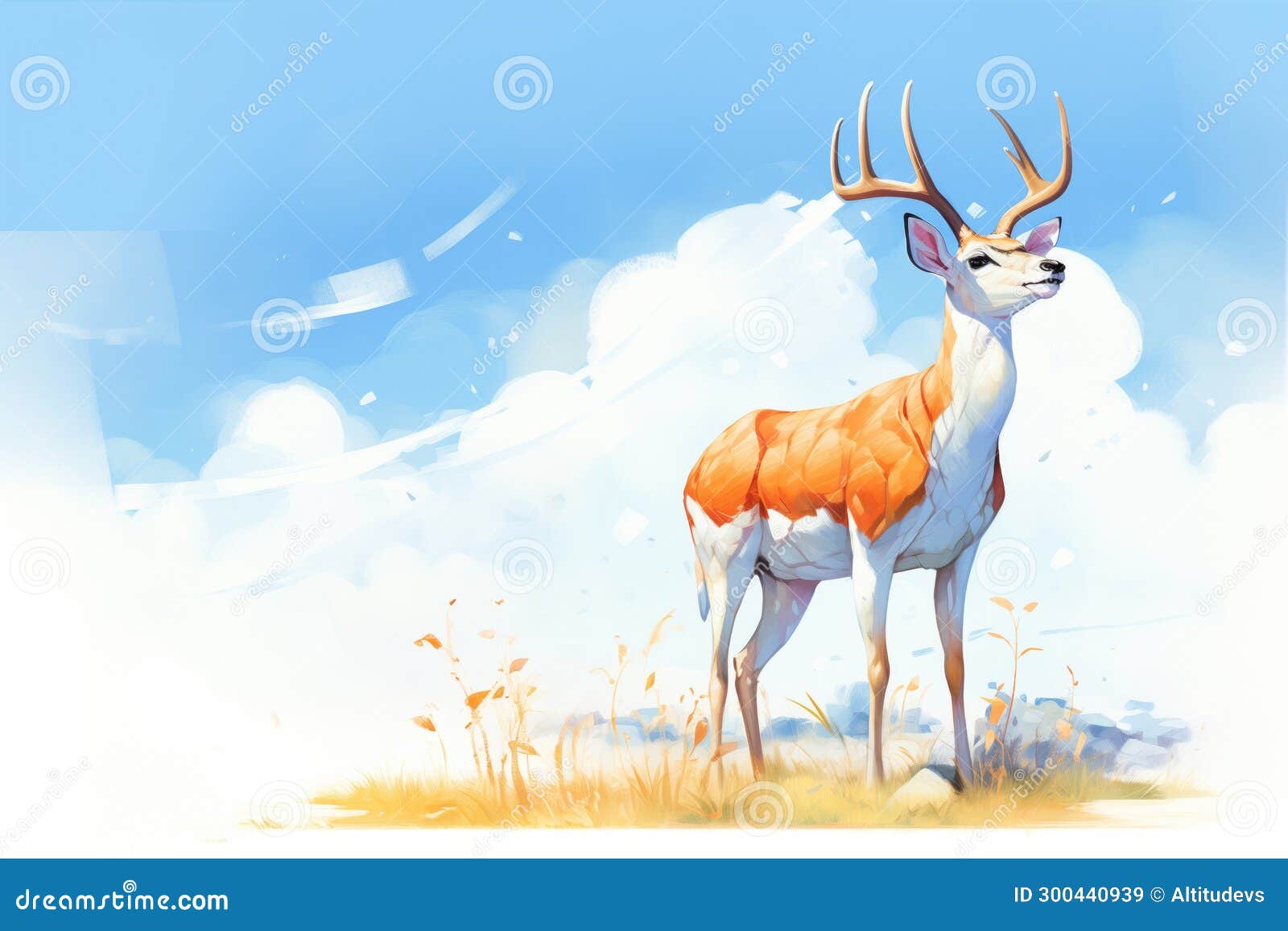 Springbok Standing Guard for Predators, Savanna Scenery Stock Image ...