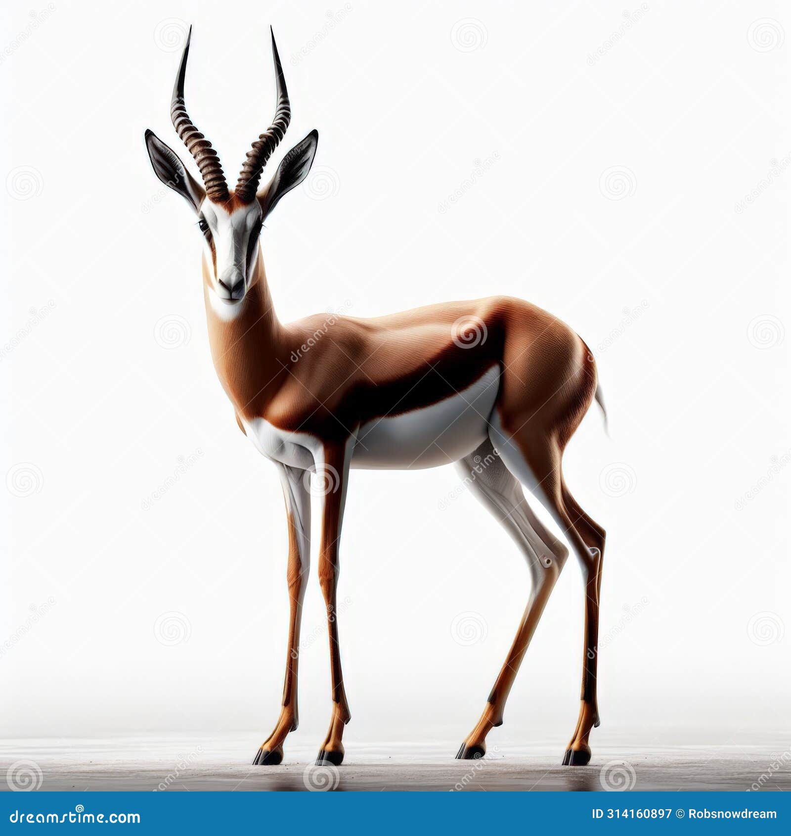 Image of Isolated Springbok Against Pure White Background, Ideal for ...