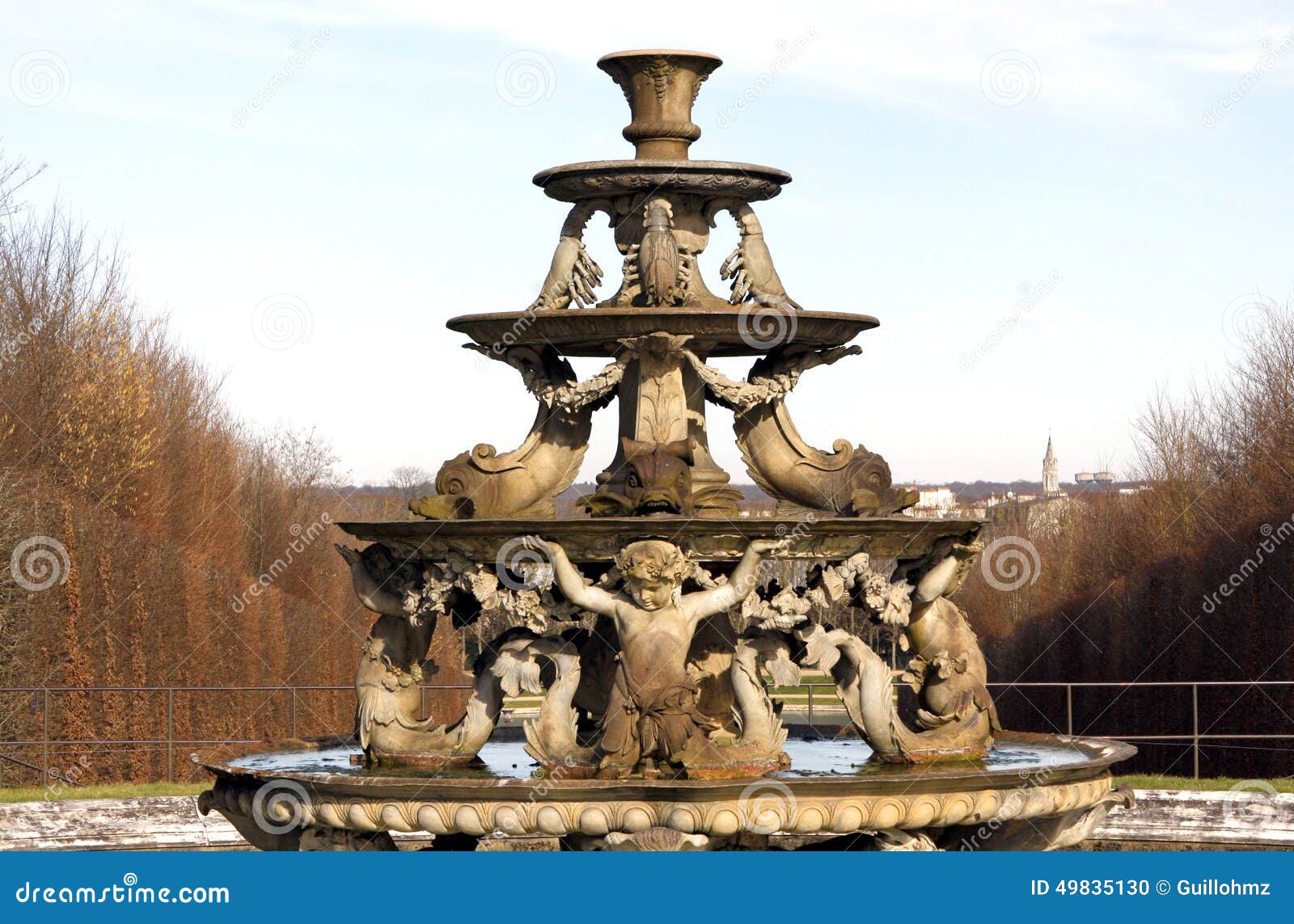 Springbrunn Av Slotten Av Versailles Arkivfoto - Bild av andirons ...