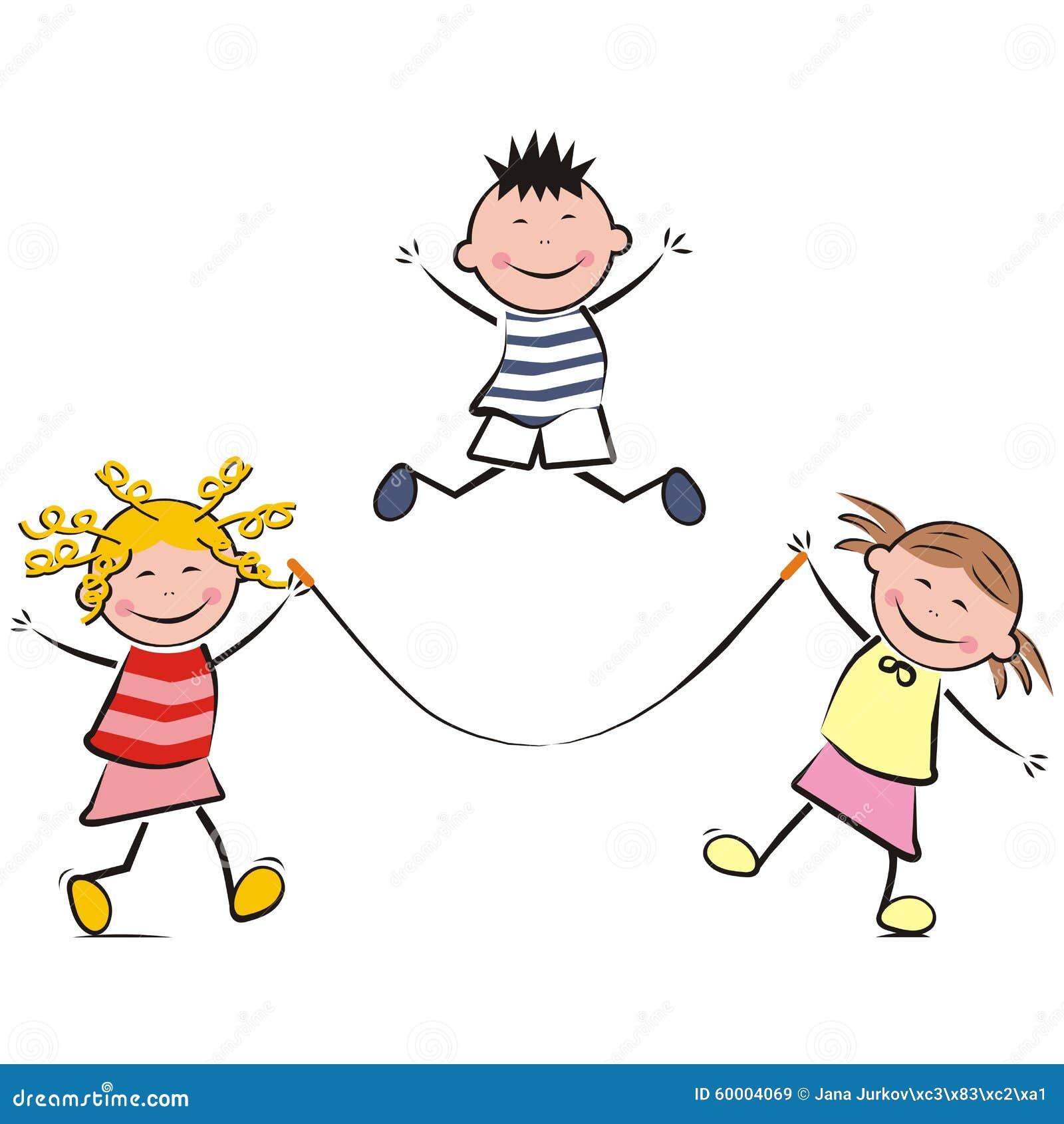 Springen der Kinder vektor abbildung. Illustration von unterschied ...