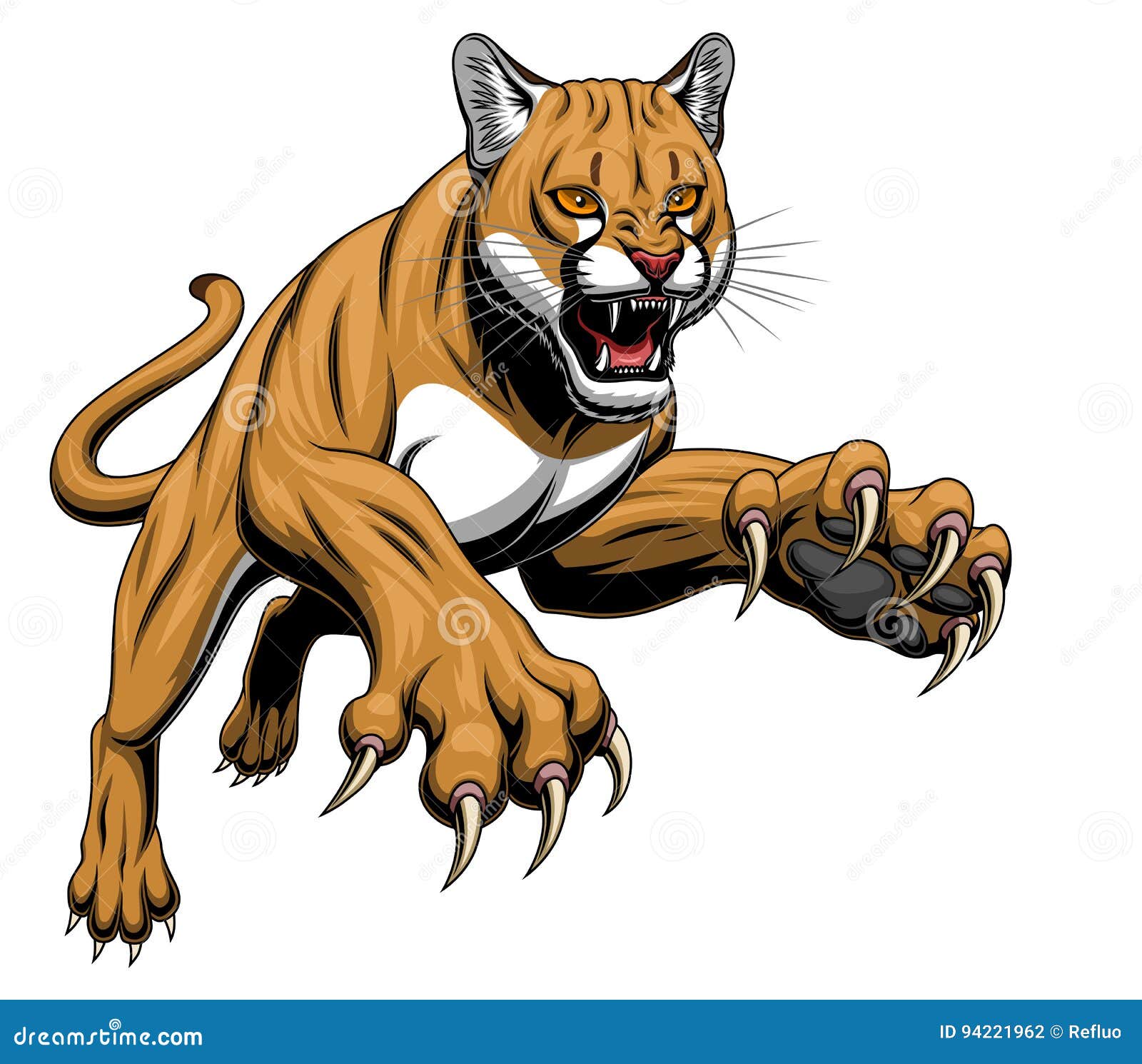Springen des Pumas vektor abbildung. Illustration von konkurrenzfähig ...