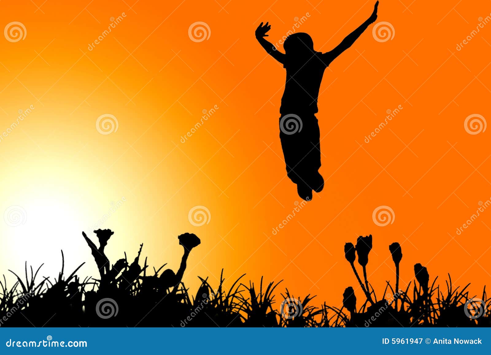 Springend silhouet stock illustratie. Illustration of spel - 5961947